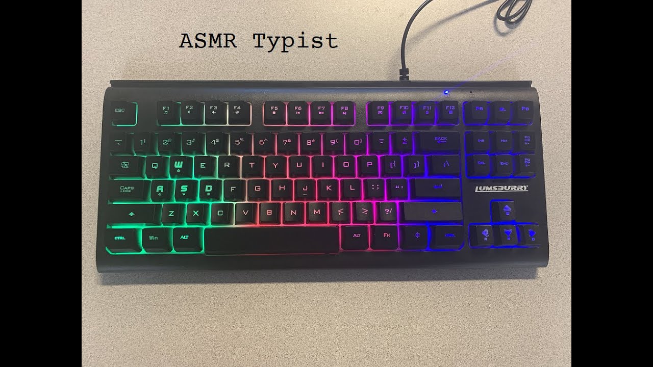 ASMR Typing on a Black Lumsberry K968 RGB Wired USB Keyboard - YouTube