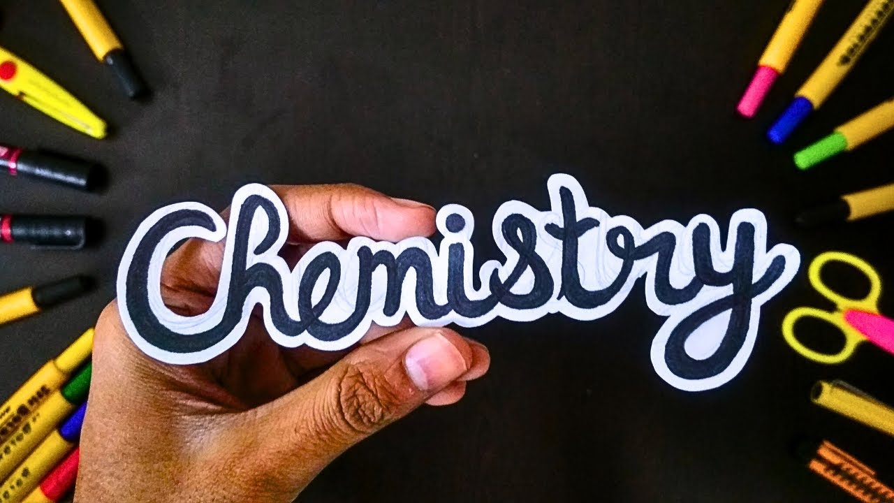 How to write Chemistry in Cursive Handwriting | Chemistry Title Page ...