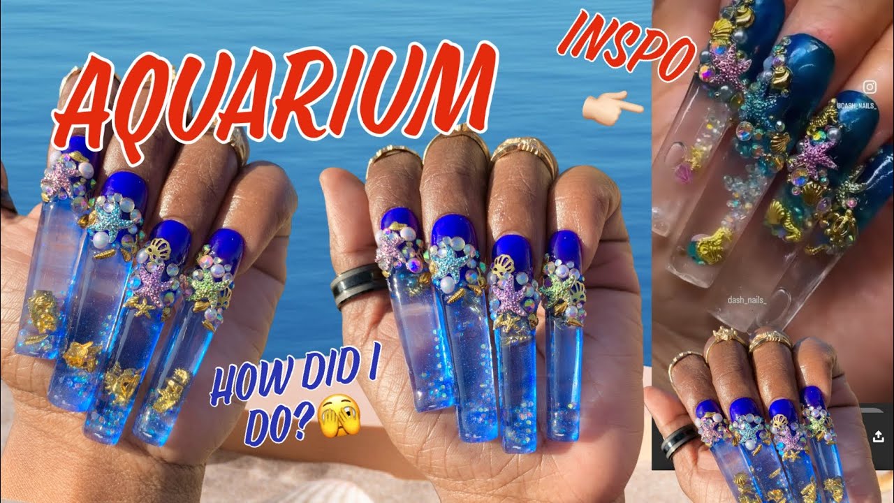 Aquarium Nails Under The Sea 🐟 || Aquarium Nails Liquid Nails ...