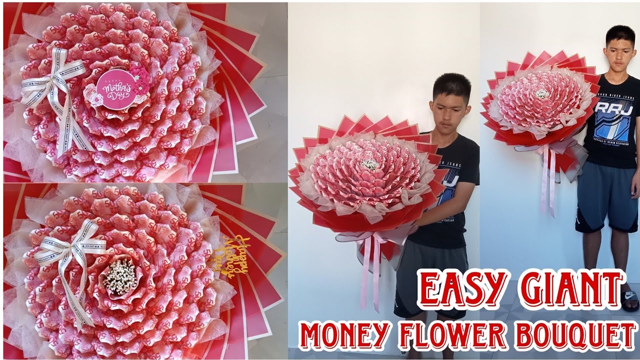 How to make giant money flower bouquet #diybouquet #moneybouquet # ...