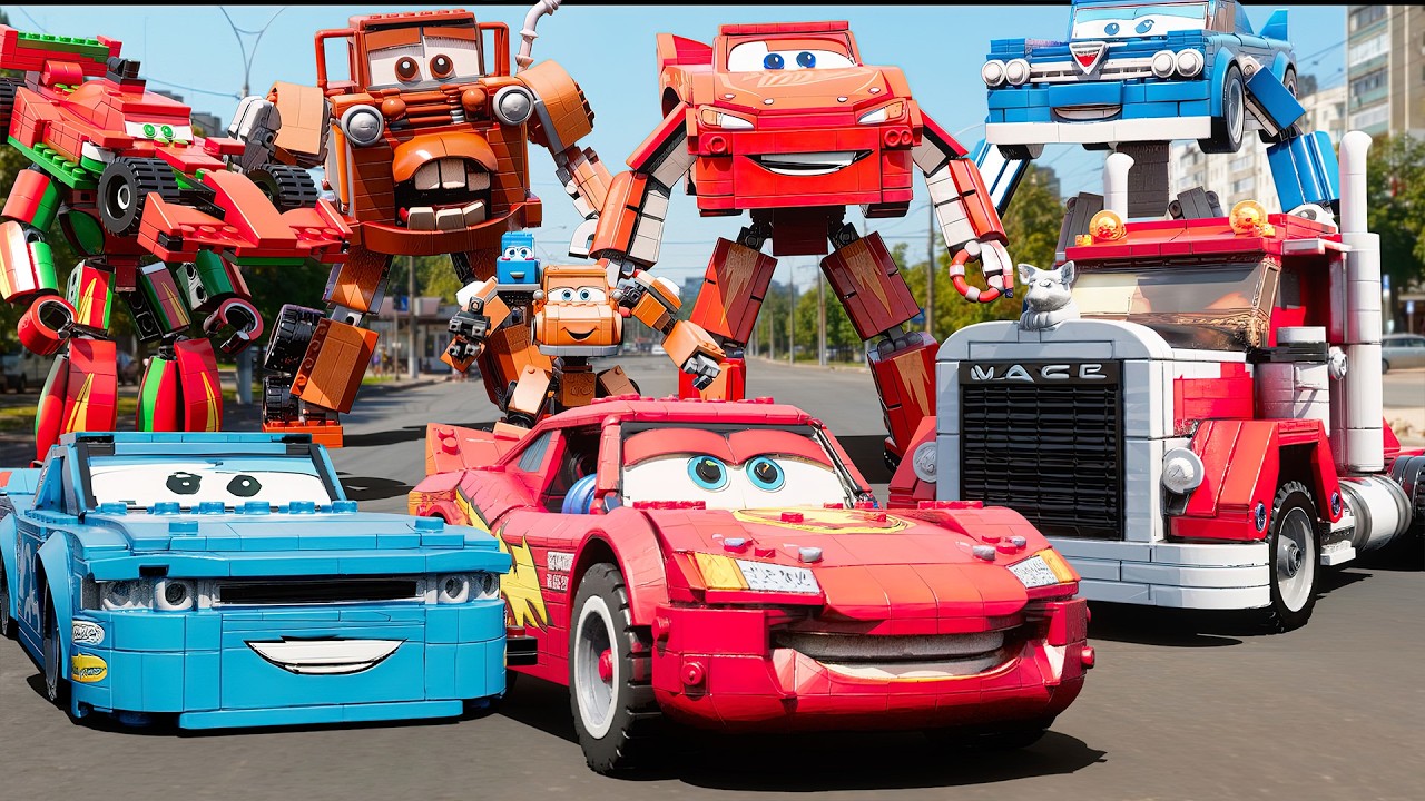 Lightning McQueen in Real Life Lego Cars Transformation transformers ...