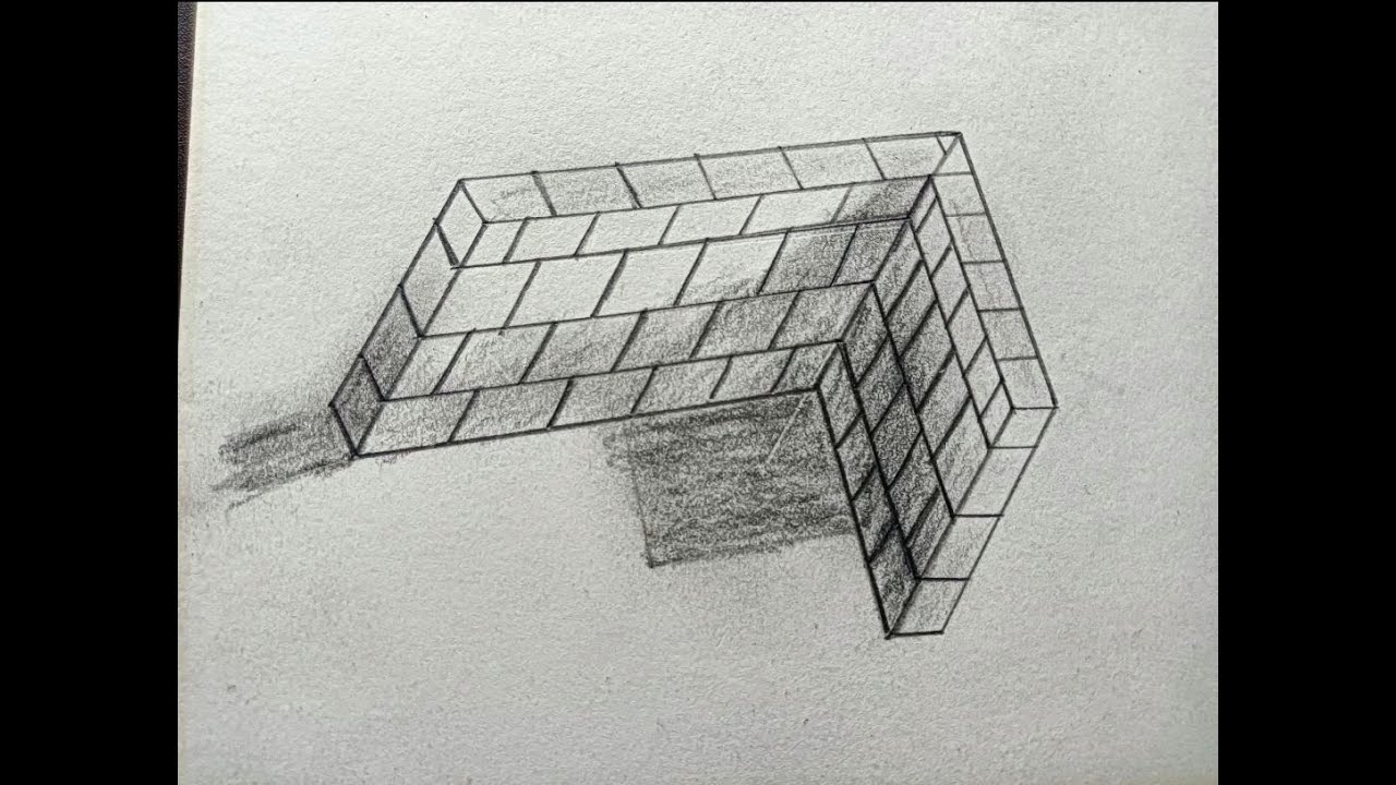 How to draw 3D Wall | Easy 3D drawing tutorial for beginners. - YouTube