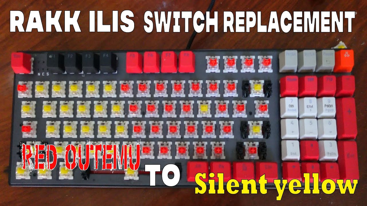 RAKK ILIS SWITCH REPLACEMENT AND SOUND TEST | OUTEMU SILENT YELLOW ...