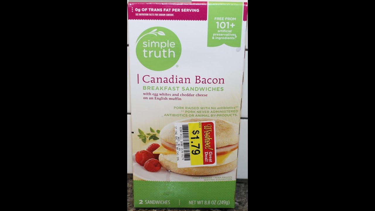 Simple Truth Canadian Bacon Breakfast Sandwiches Review - YouTube
