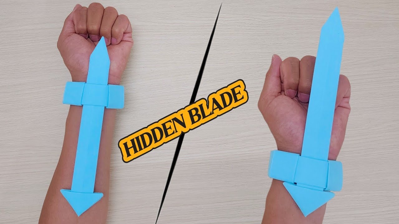 HOW TO MAKE ORIGAMI HIDDEN BLADE EASY - YouTube