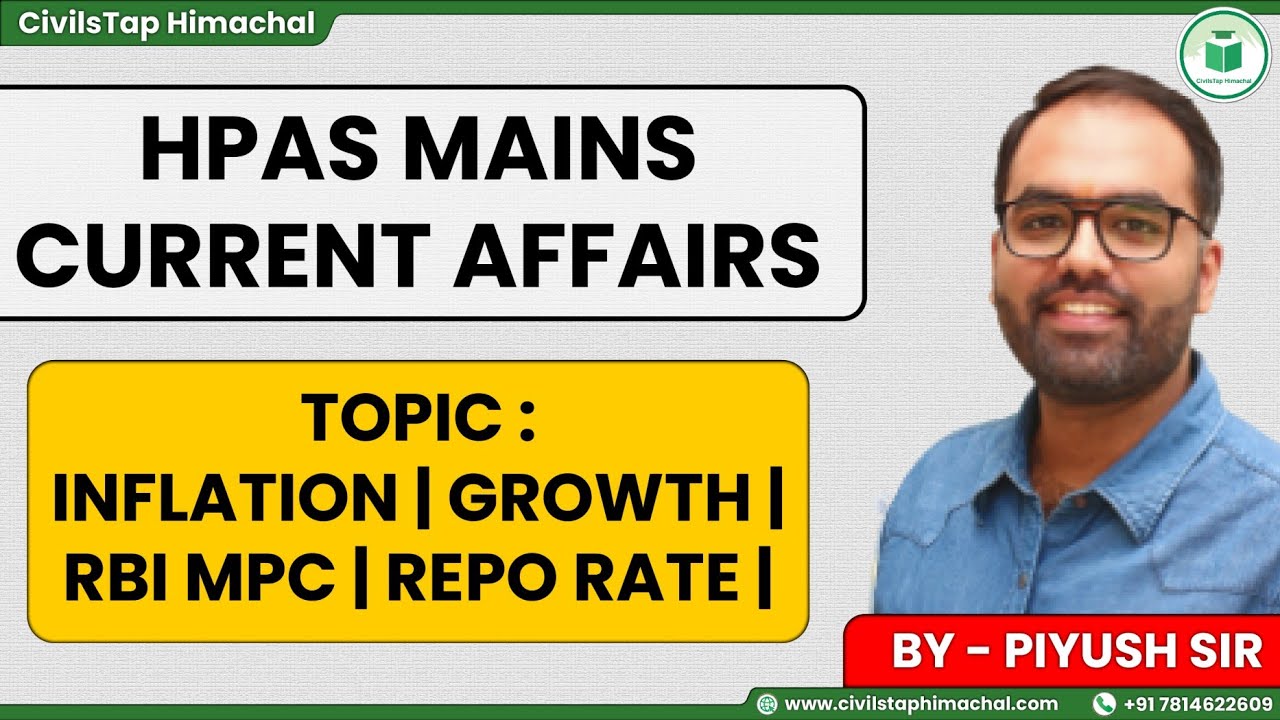 INFLATION | GROWTH | RBI MPC | REPO RATE | | HPAS Current Affairs | CivilsTap Himachal - YouTube