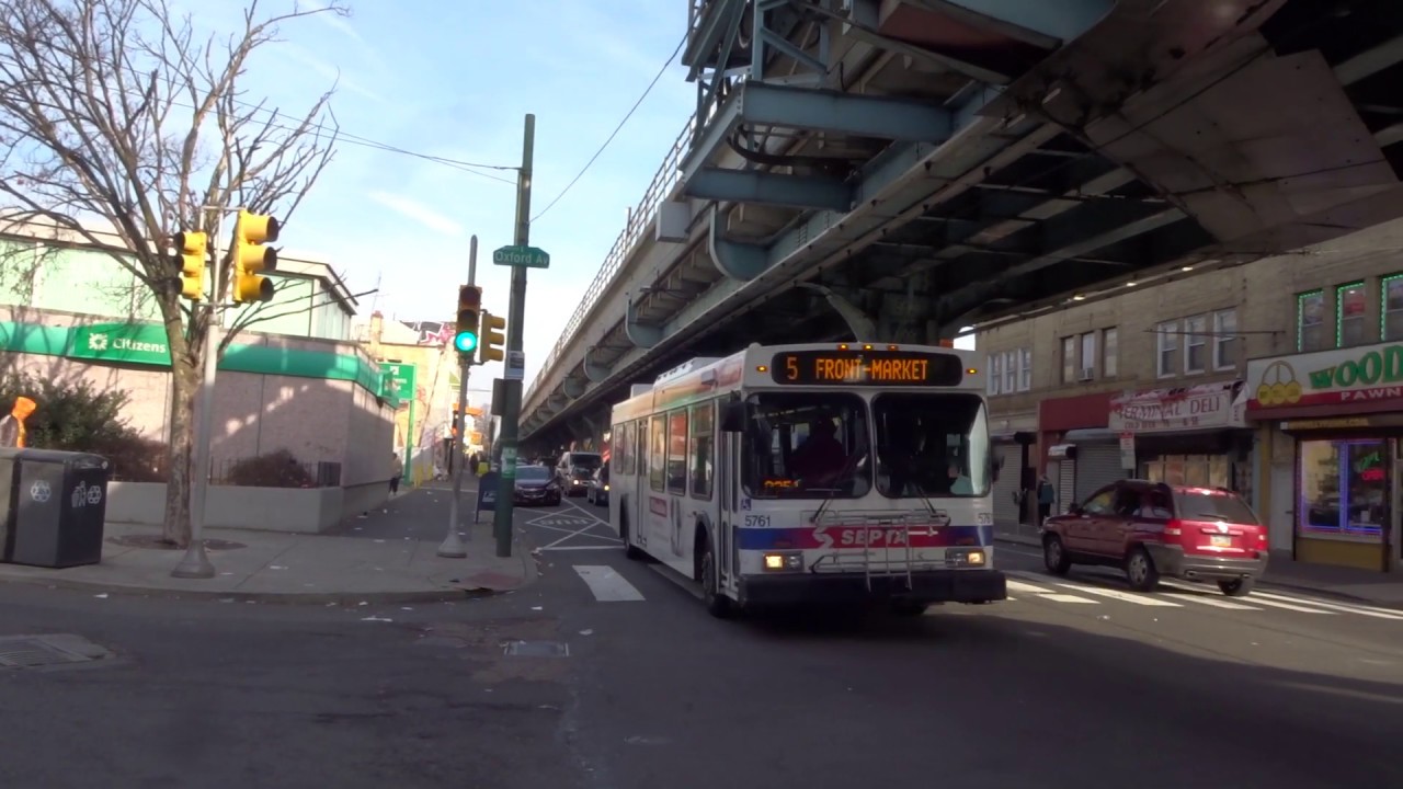 SEPTA Bus: Front/Market bound D40LF 5761 Rt.5 at Frankford Av/Oxford Av ...