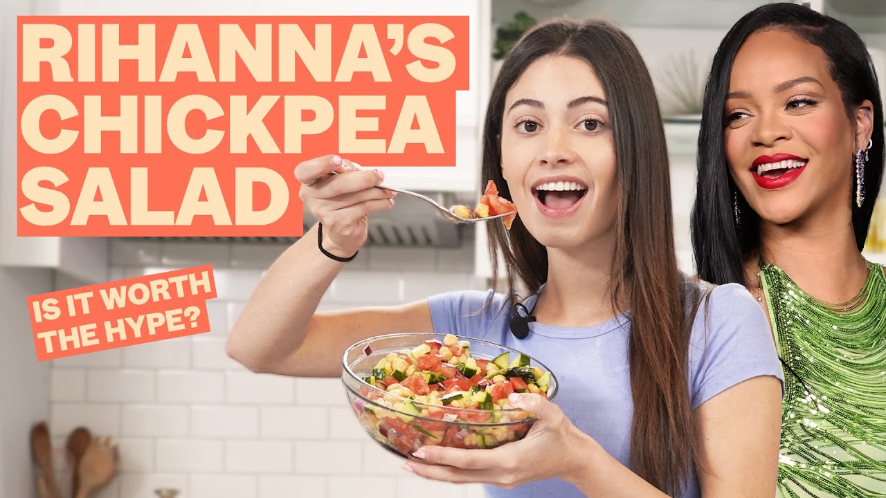 Taste Testing Rihanna’s Chickpea Salad Recipe | Celeb Bites - YouTube