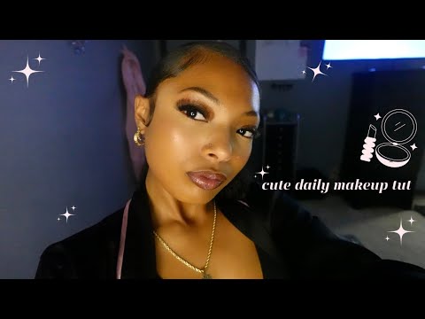 cute daily ᡣ𐭩ྀིྀི makeup tutorial | easy step by step | #makeup - YouTube