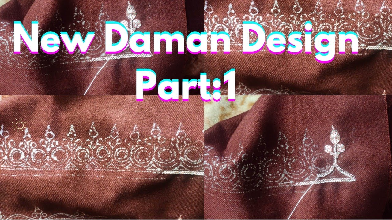New Tilla Daman Design Full Part 1| Step By Step For Beginners| Tilla ...