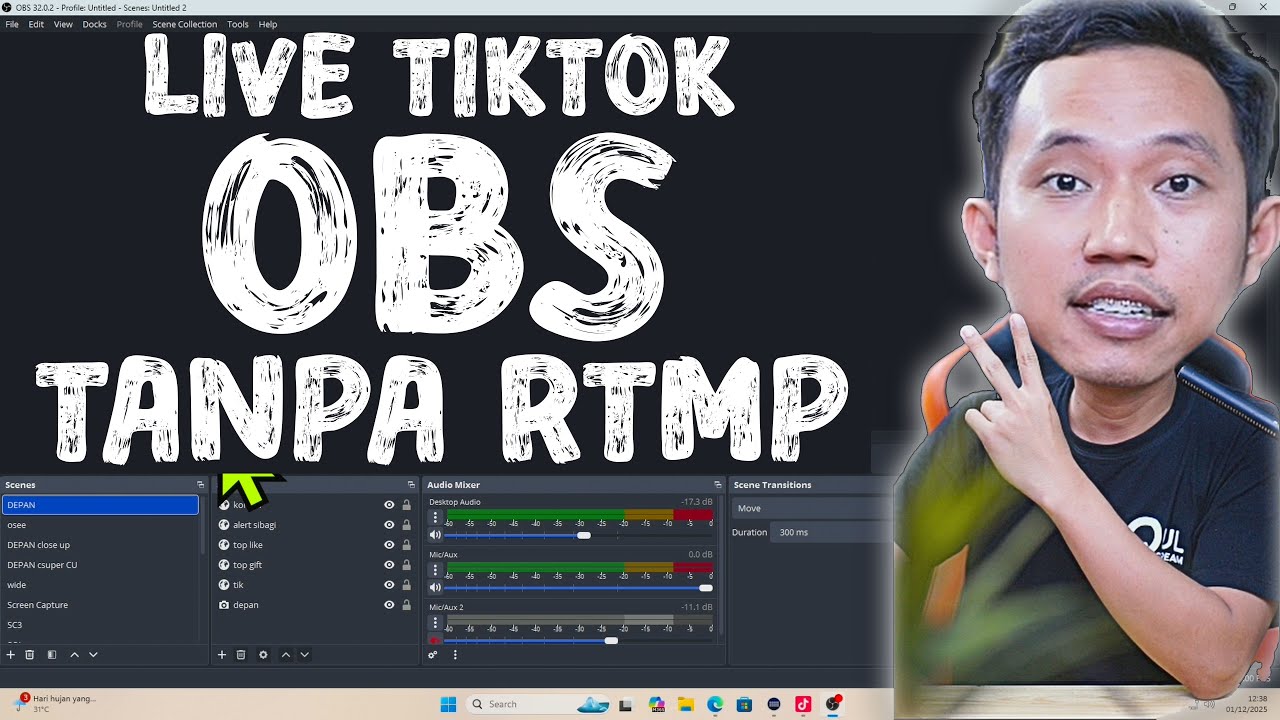 Tanpa RTMP !! Live TikTok Pake OBS - TikTok Live Studio Virtual Camera ...