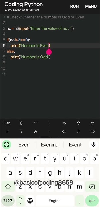 7 Check Input Number Is Odd Or Even In Python ॥ If Else Basicofcodingpythoncodingoddeven