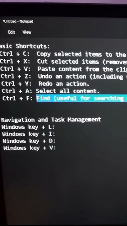 Short cut commands key - YouTube