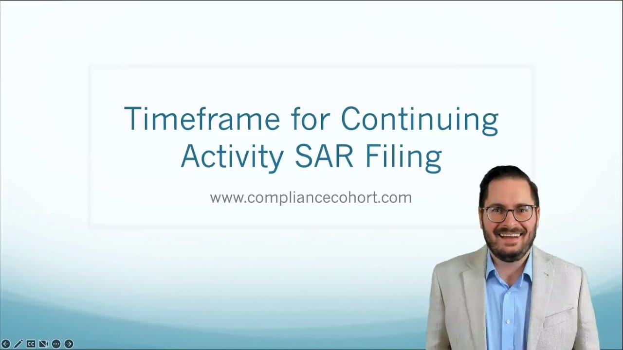 Timeframe for Continuing Activity SAR Filing - YouTube