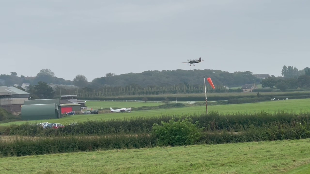 Sunday 10th at Bembridge Airport IOW Spitfire with sound - YouTube
