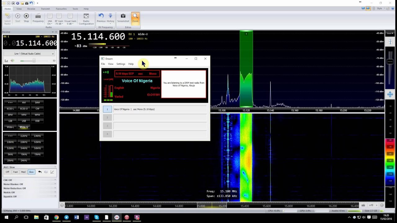 Voice of Nigeria 15120 Khz DRM mode - YouTube