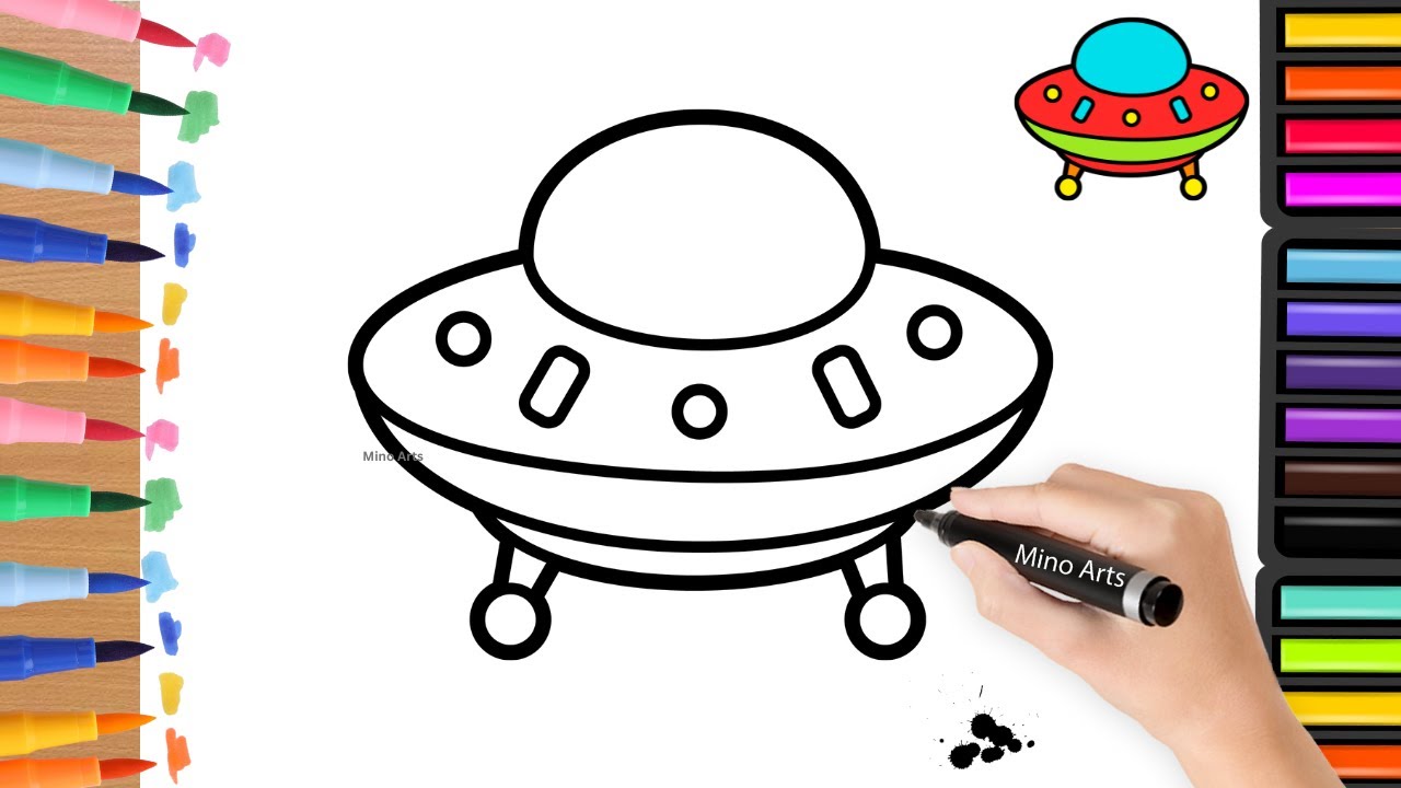 Spaceship Drawing || How to Draw a Spaceship Easy Step by Step ...