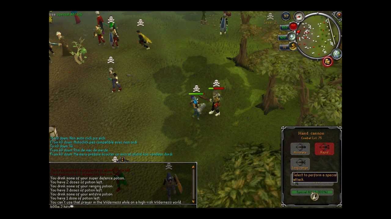 runescape hand cannon pure pking b00m 2 hits vid 5 - YouTube