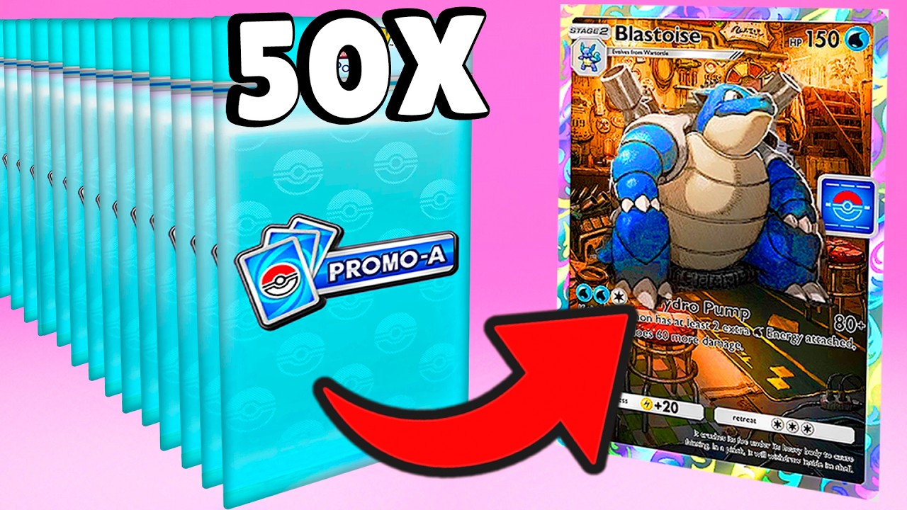 I Opened 50 Blastoise Promo Packs in Pokemon Pocket! - YouTube