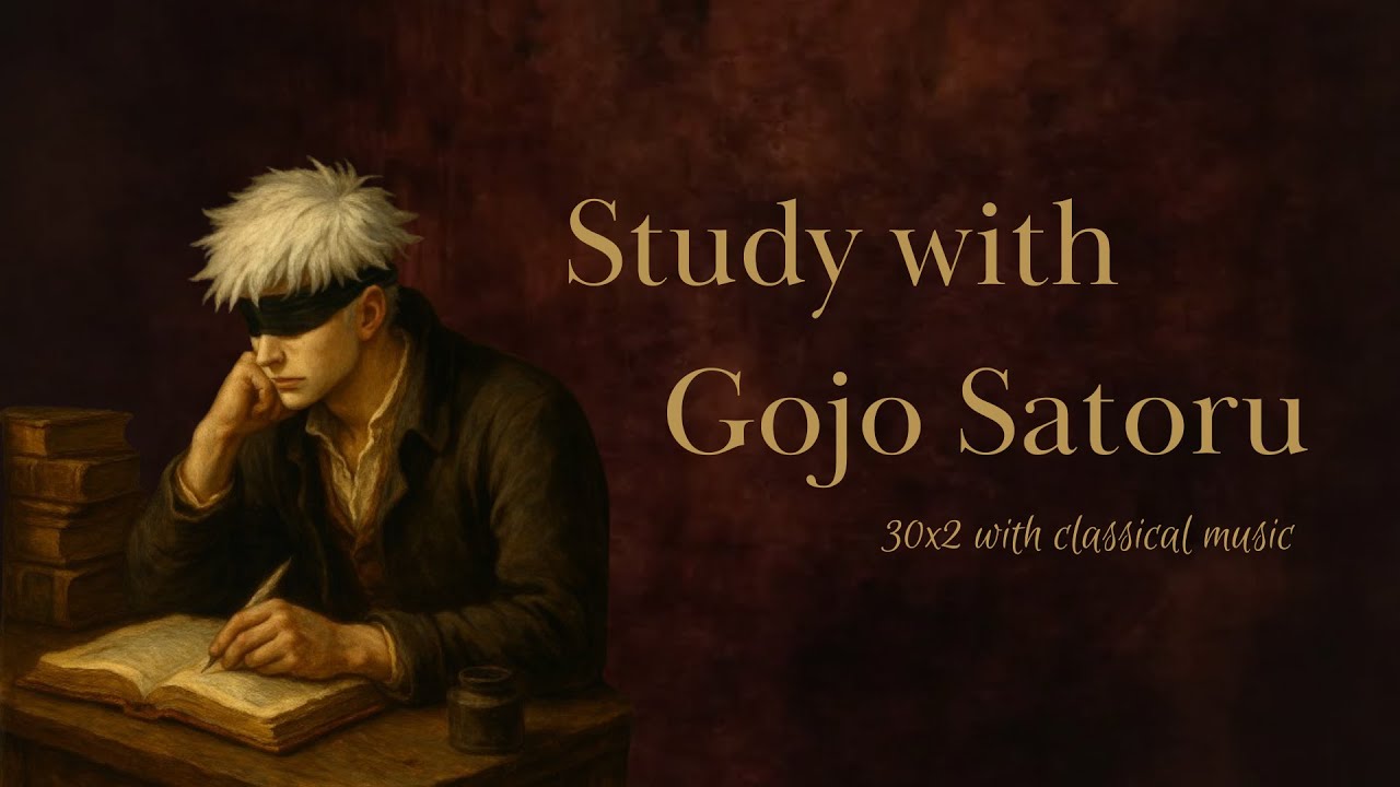 join gojo for a 30x2 study session with classical music to boost focus ...