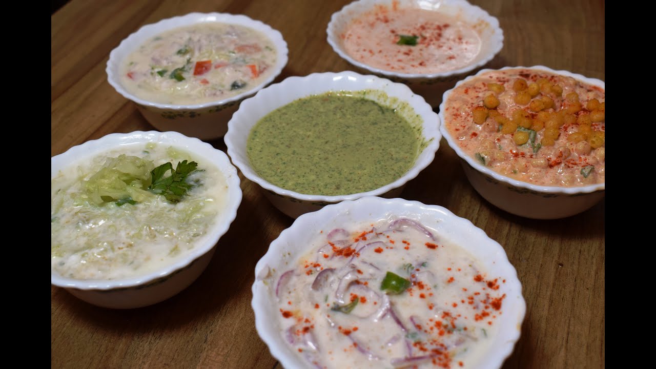 6 Varieties of Instant Refreshing Raitas / Onion Raita / Cucumber raita ...