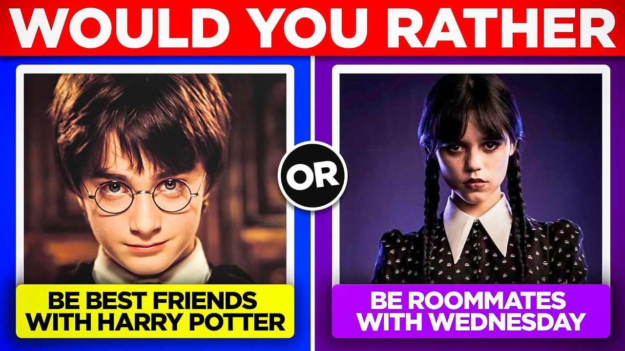 Would You Rather..? WEDNESDAY ADDAMS VS Harry Potter Edition Netflix TV ...