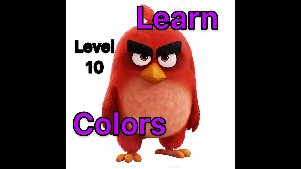 Learn colors for kids, angry birds pop level 10 - YouTube