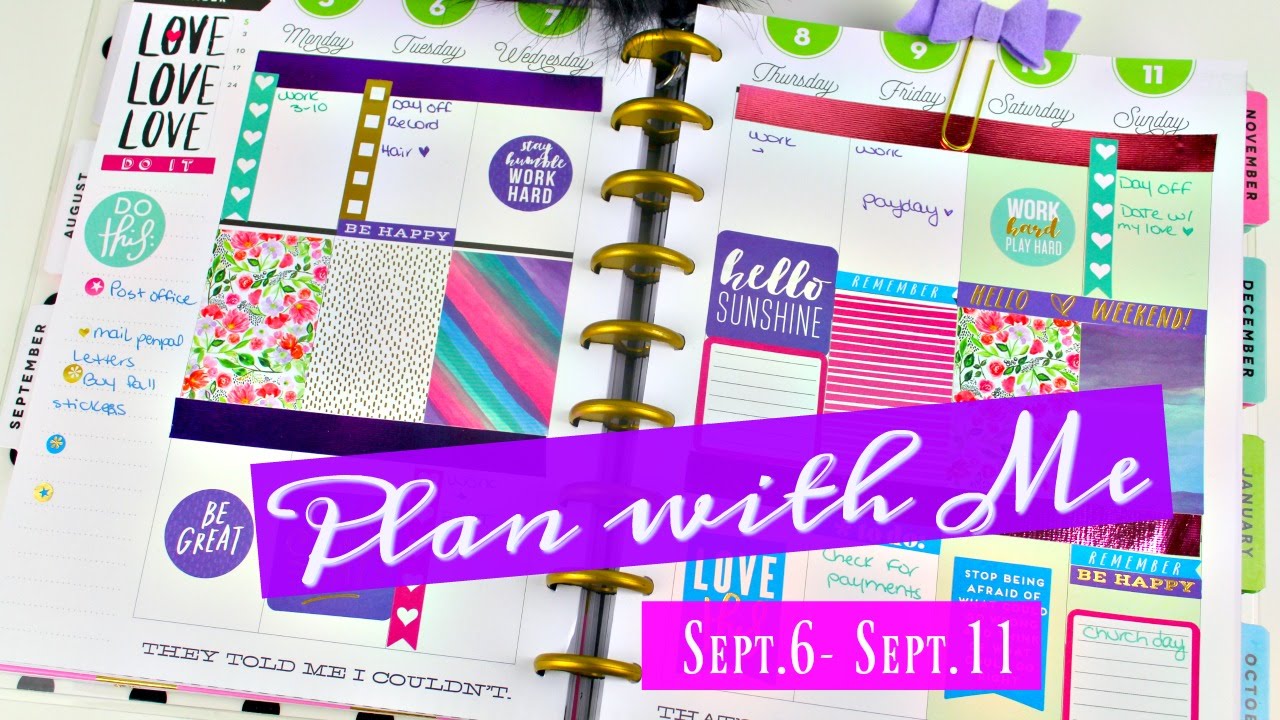 Plan with me| The Happy Planner| Purple Theme - YouTube