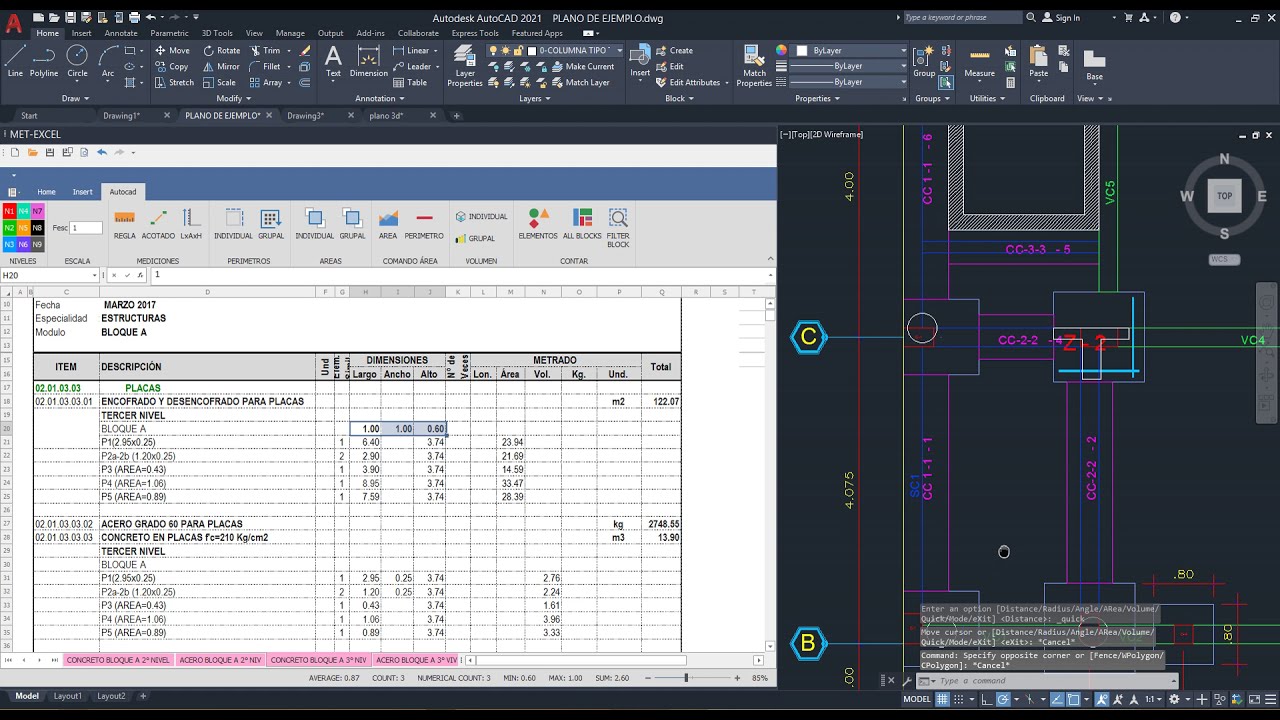 2 ABRIR EXCEL EN AUTOCAD MET EXCEL PLUGIN CAD - YouTube