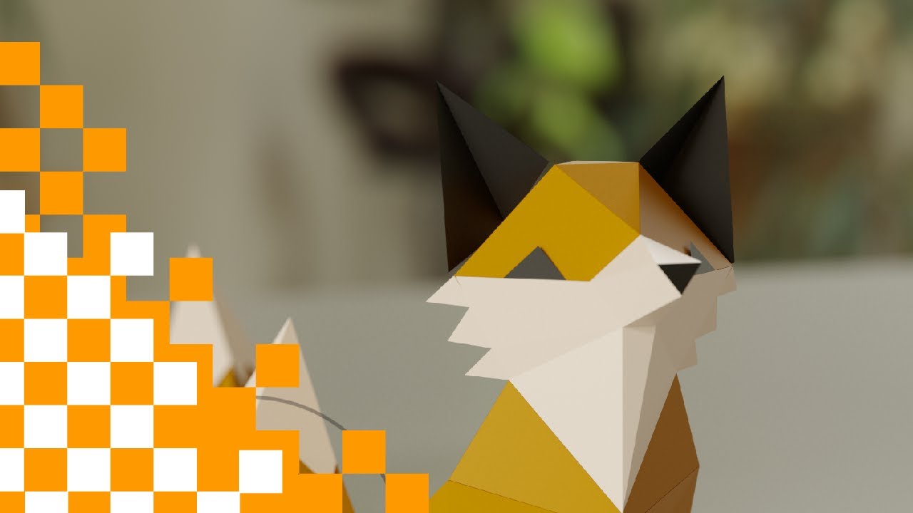 Papercraft little fox (methakura) - YouTube