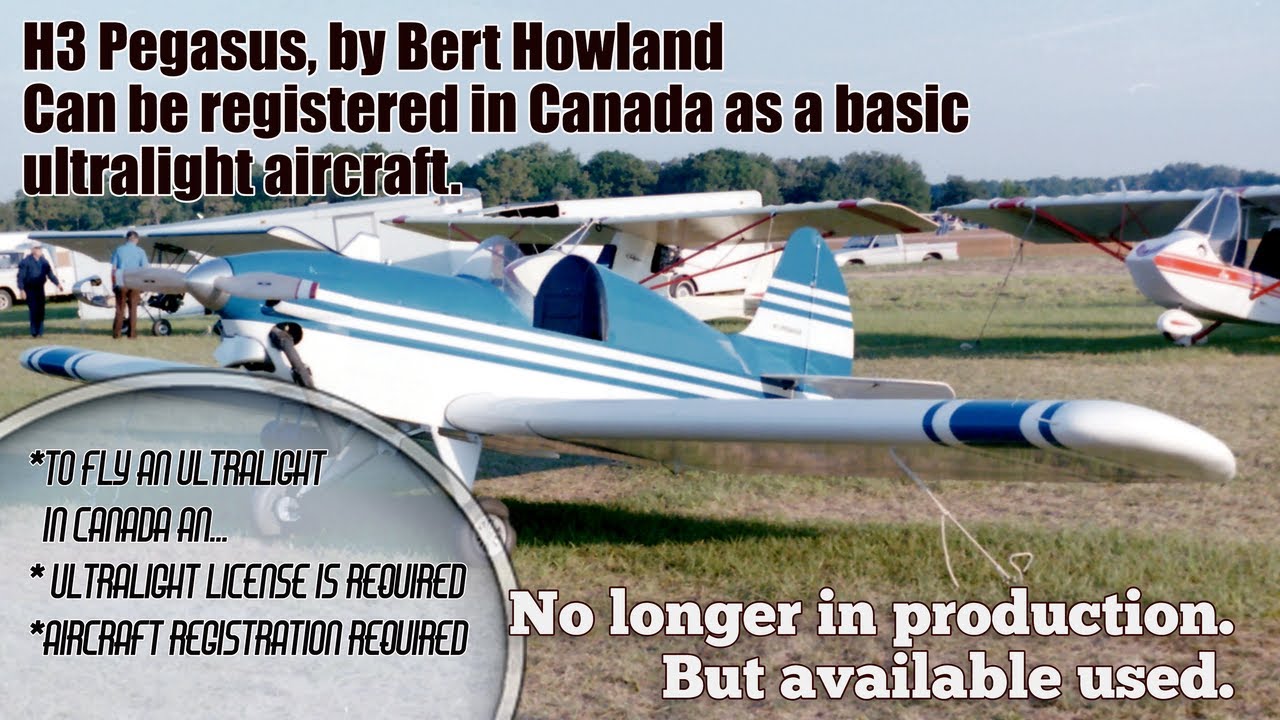 H3 Pegasus Canadian Single Seat Ultralight Aircraft 0 - YouTube