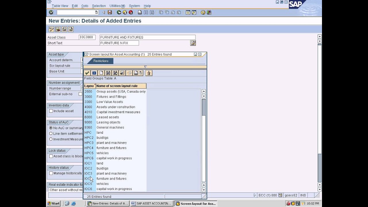 SAP FICO Trainging | ASSET ACCOUNTING TRAING | DEFINE ASSET CLASSES ...