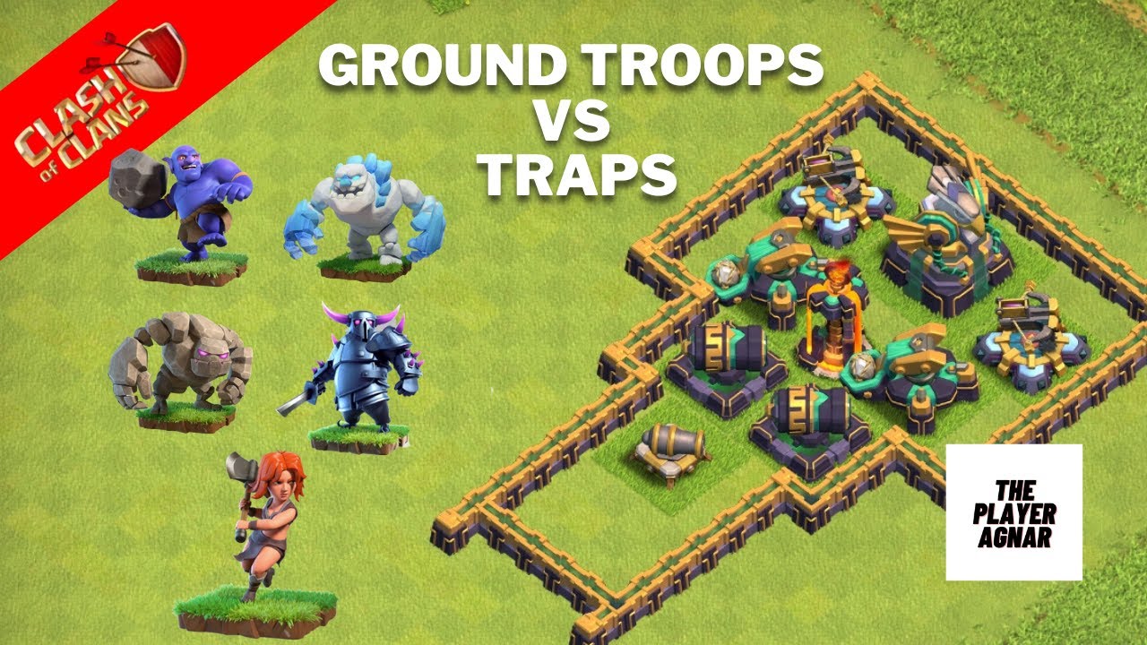 Who Can Survive This Difficult Trap on COC? | Ground troops vs Ground Defense #1 | New COC base ...