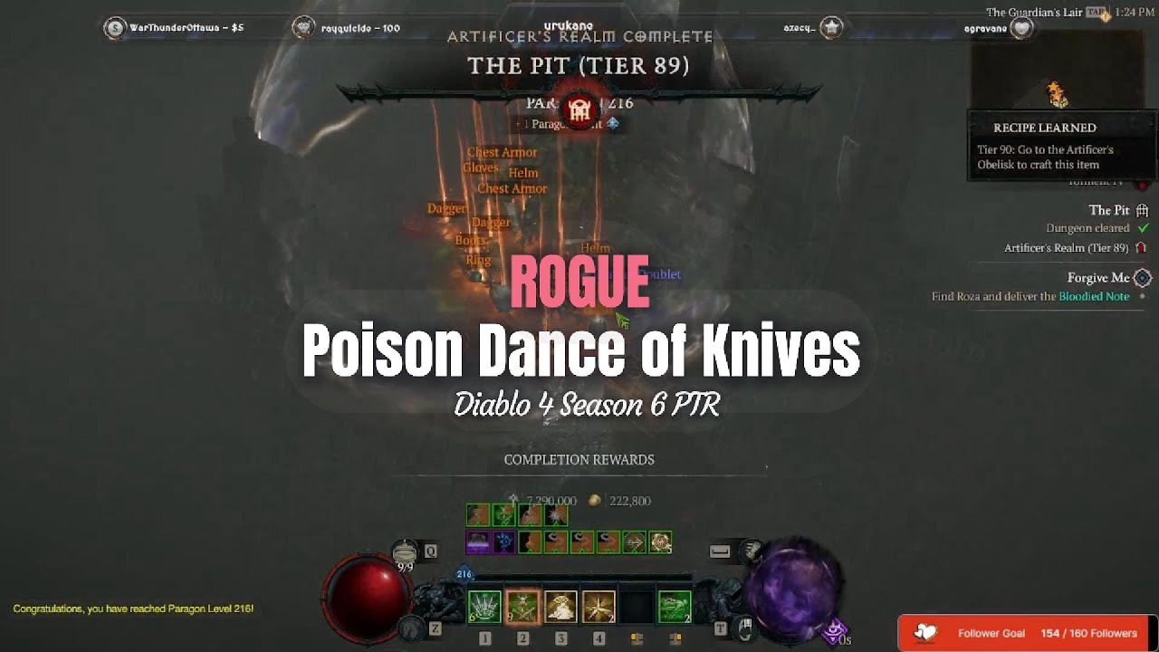 Diablo 4 Season 6 PTR Rogue Poison Imbuement Dance of Knives - YouTube