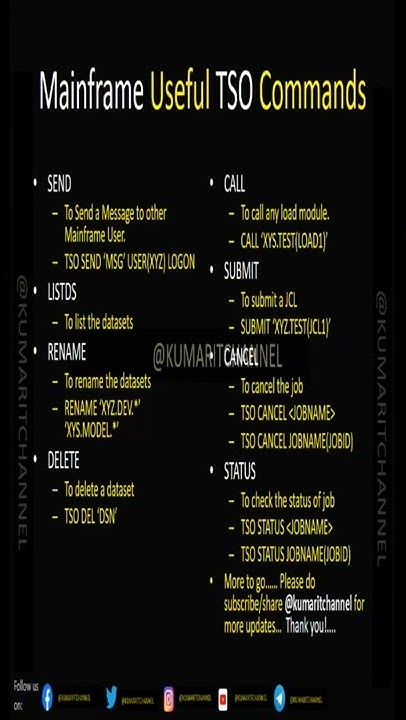 Mainframe Useful Tso Commands Youtube 