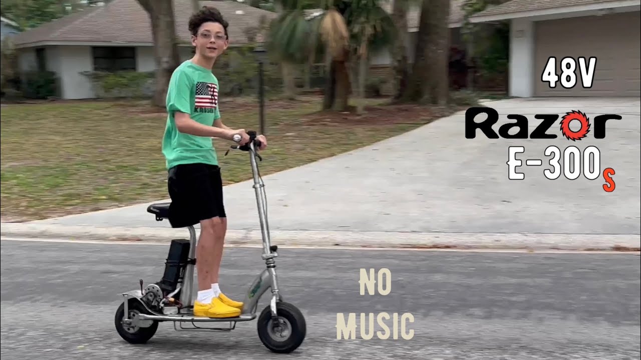 48v Razor E-300s “First Run” On 20/55 Then 15/55 -Fast Scooters; 1st ...