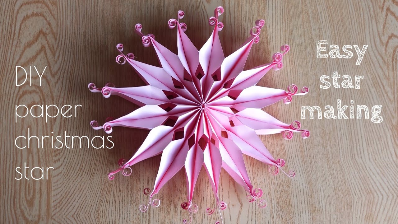 ⭐ christmas Star making DIY🌲/paper star making/ christmas decor idea ...