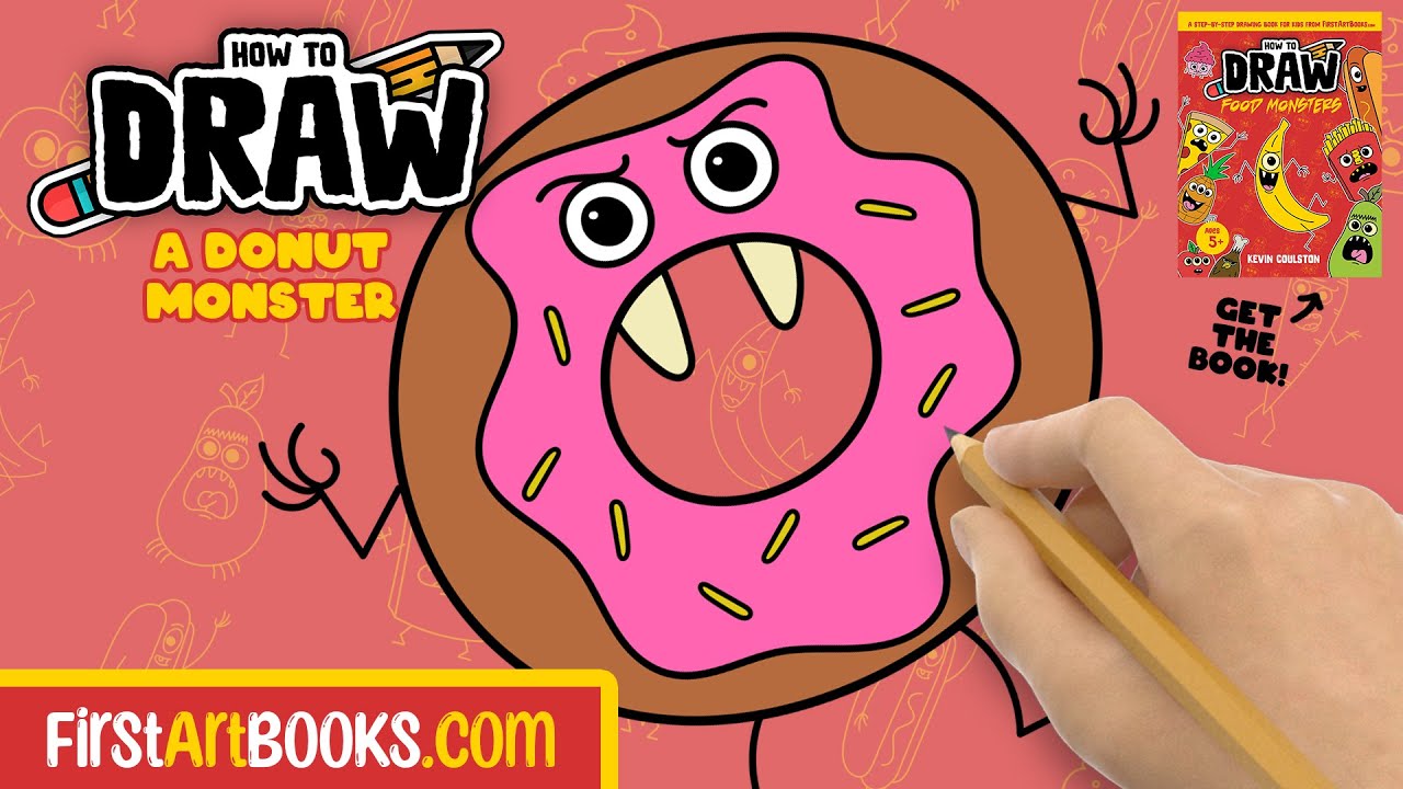How To Draw A Donut Monster 🍩 Step-by-Step Drawing Tutorial ...