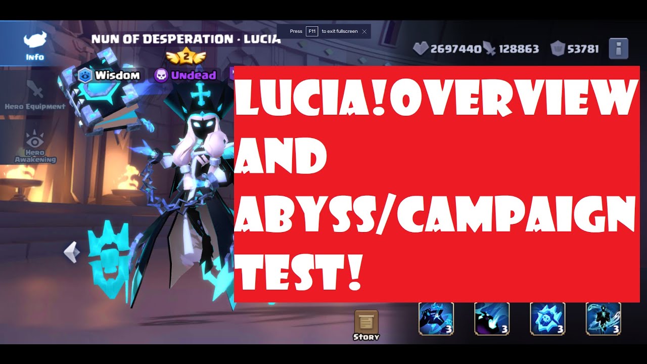 New Hero Lucia - Abyss/Campaign test - Valor Legends Eternity - YouTube