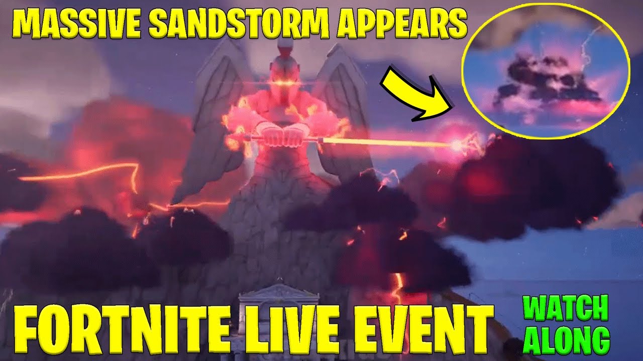 Fortnite Live Event Zeus Strikes Pandoras Box & MASSIVE Sandstorm on ...