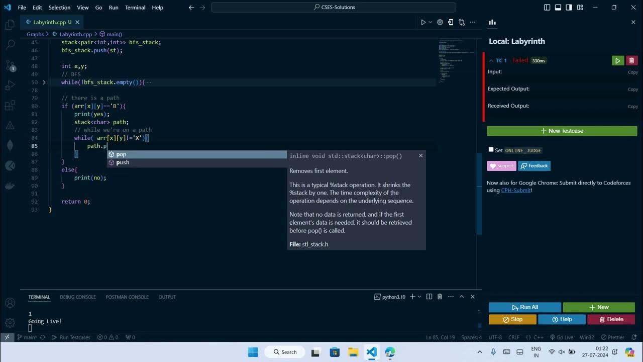 CSES - Labyrinth | CSES Solutions | CSES Problem Set - Graphs - YouTube