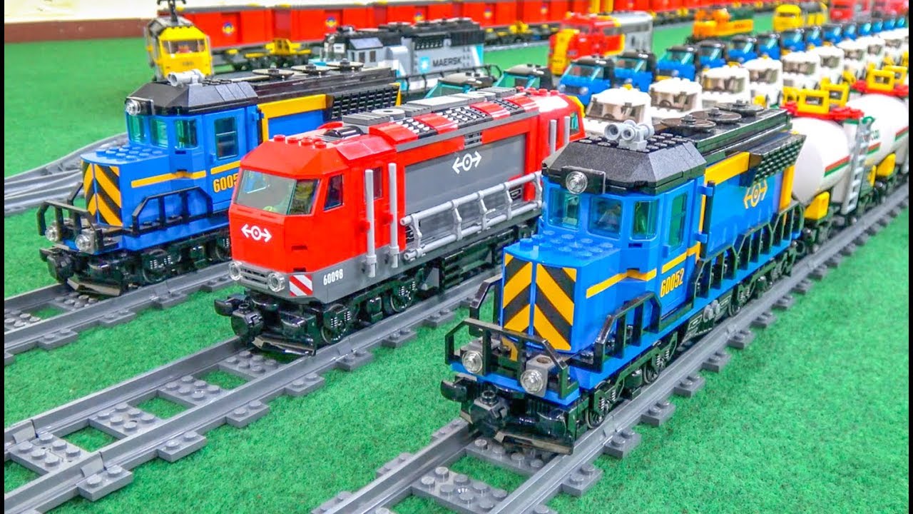 Lego Trains in motion! Display enlarging, more rails! - YouTube