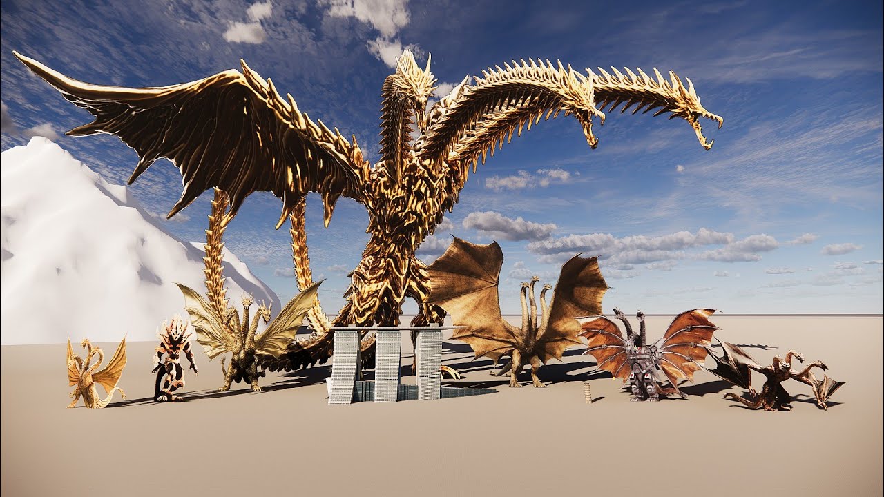 All Ghidorah size comparison - YouTube