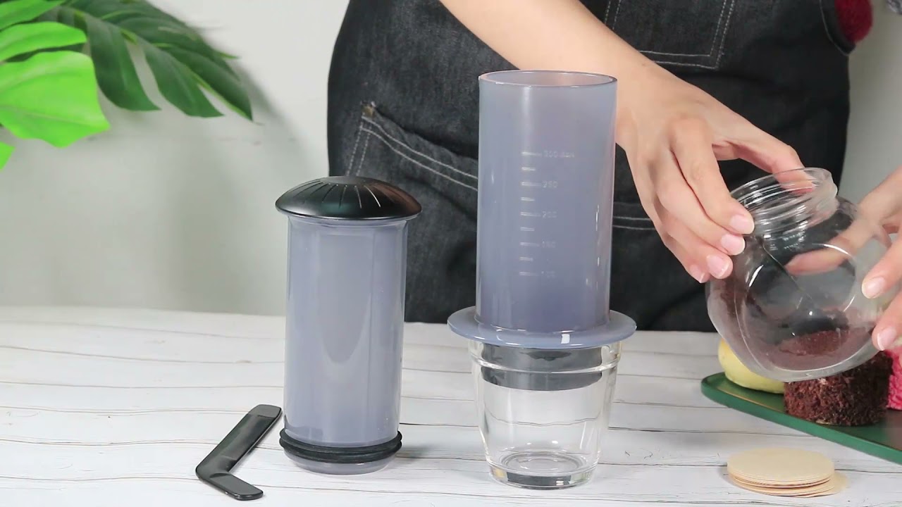 iCafilas portable french press coffee maker - YouTube