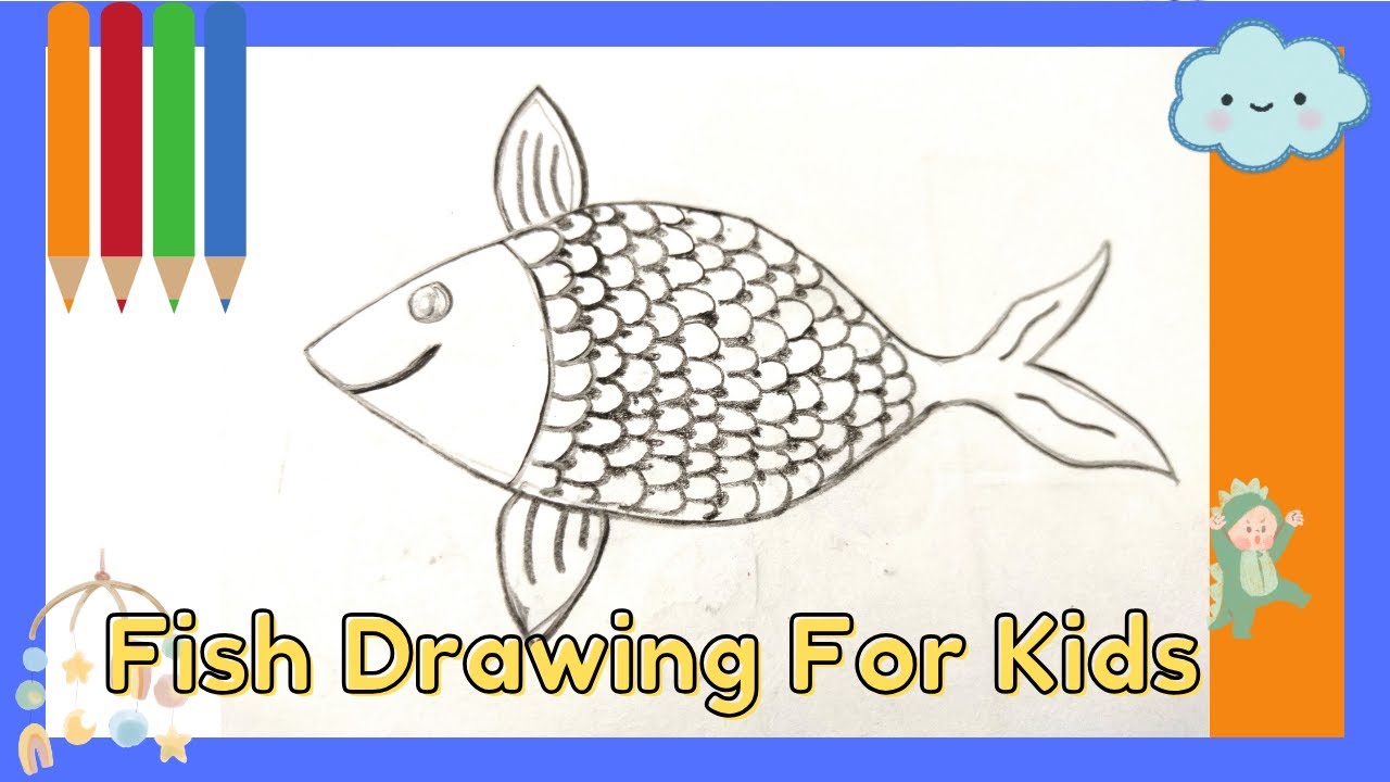 How to draw fish | Fish drawing for kids | easy drawing for kids - YouTube