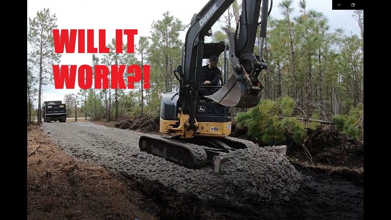 Installing A Recycled Concrete Road & Pad Over Mud - YouTube