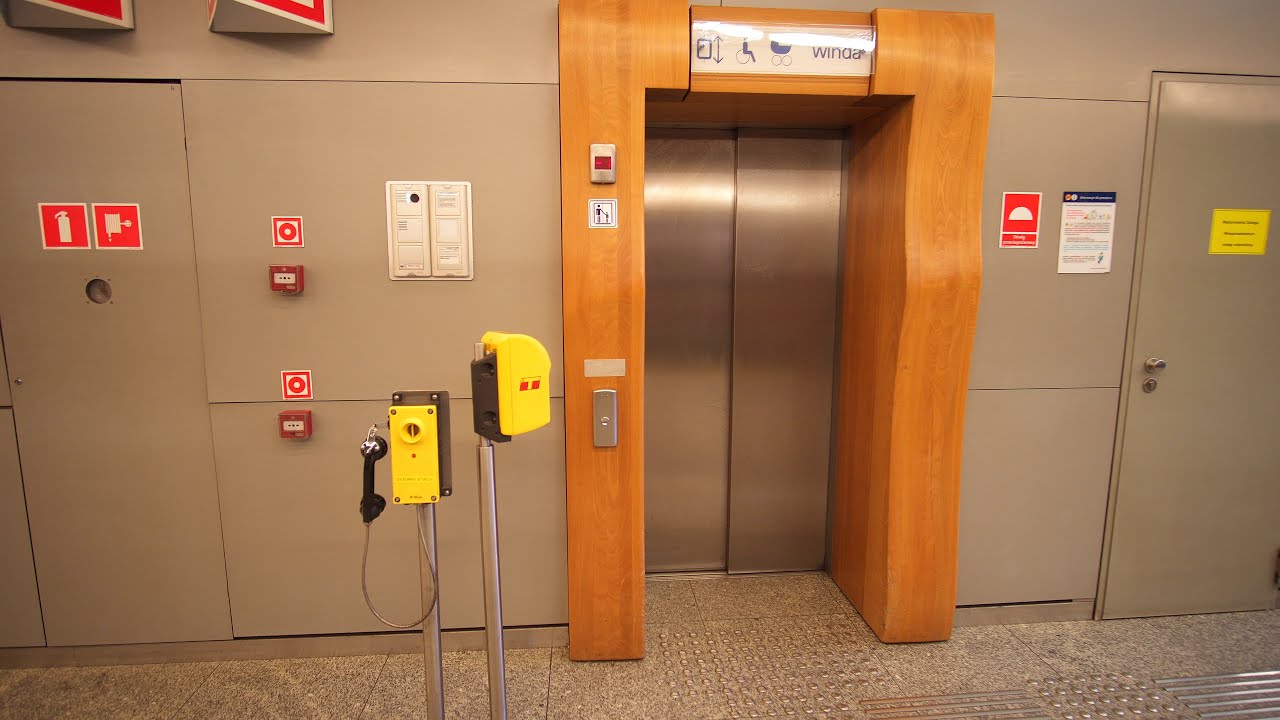 Poland, Warsaw, Stare Bielany Metro Station, 1X elevator, 1X escalator ...