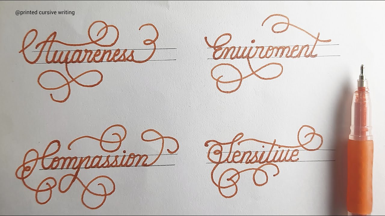 Cursive Writing Flourishing - YouTube