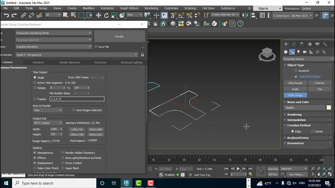 3ds Max 2023 Shapes: Extended Splines - YouTube