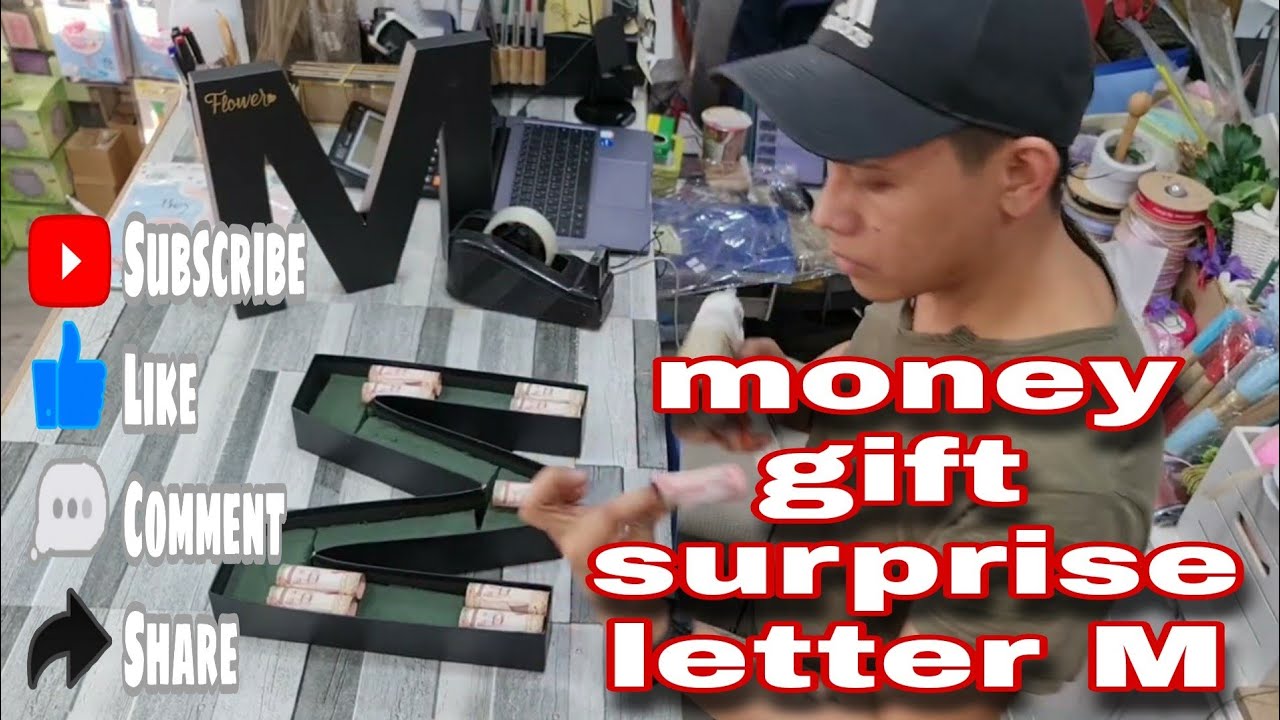 letter M // money gift surprise arrangement @abetcariaga - YouTube